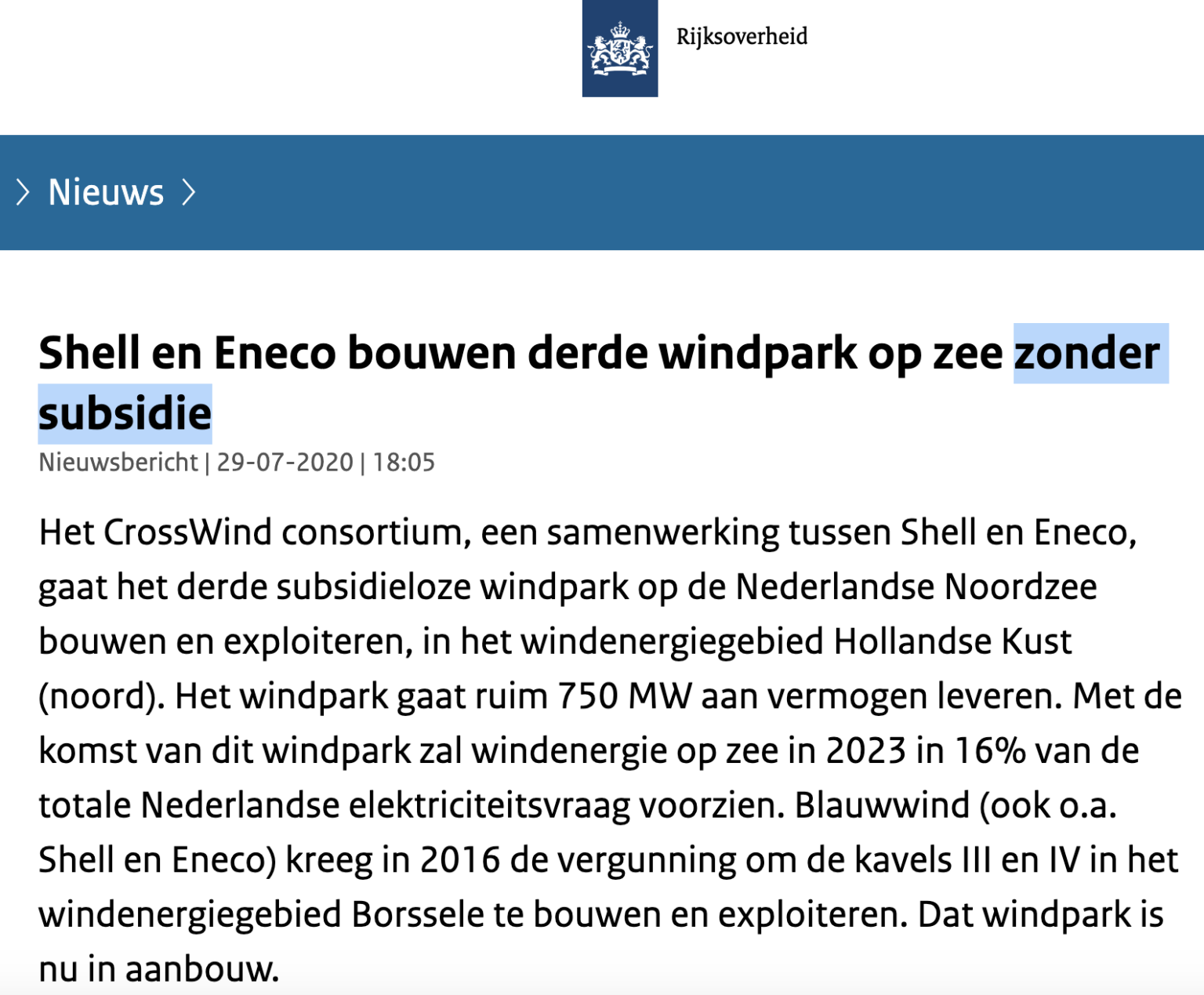 Huizen ‘Van Gas Los’ voor meer windmolens op zee… – Interessante Tijden